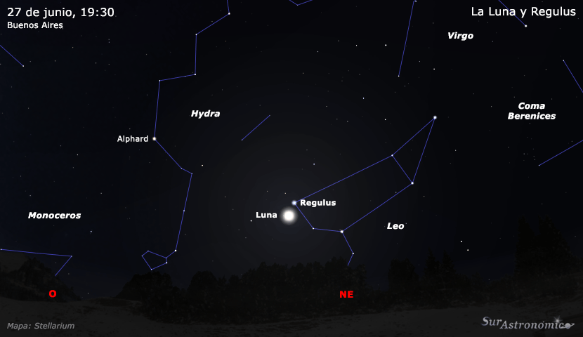La Luna y Regulus - 27/06/2017 | Sur Astronómico
