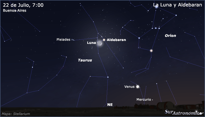 La Luna y Aldebaran - 22/07/2014 | Sur Astronómico